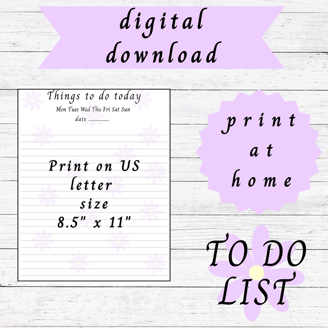 To Do List | Digital Download | Things to Do Today | Print at Home ...