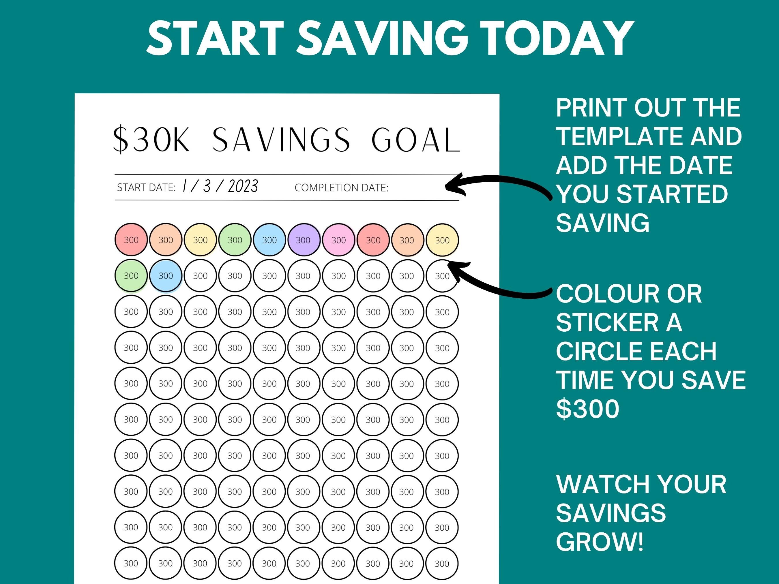 30K Savings Tracker, Minimalist Savings Challenge, Instant Download PDF ...
