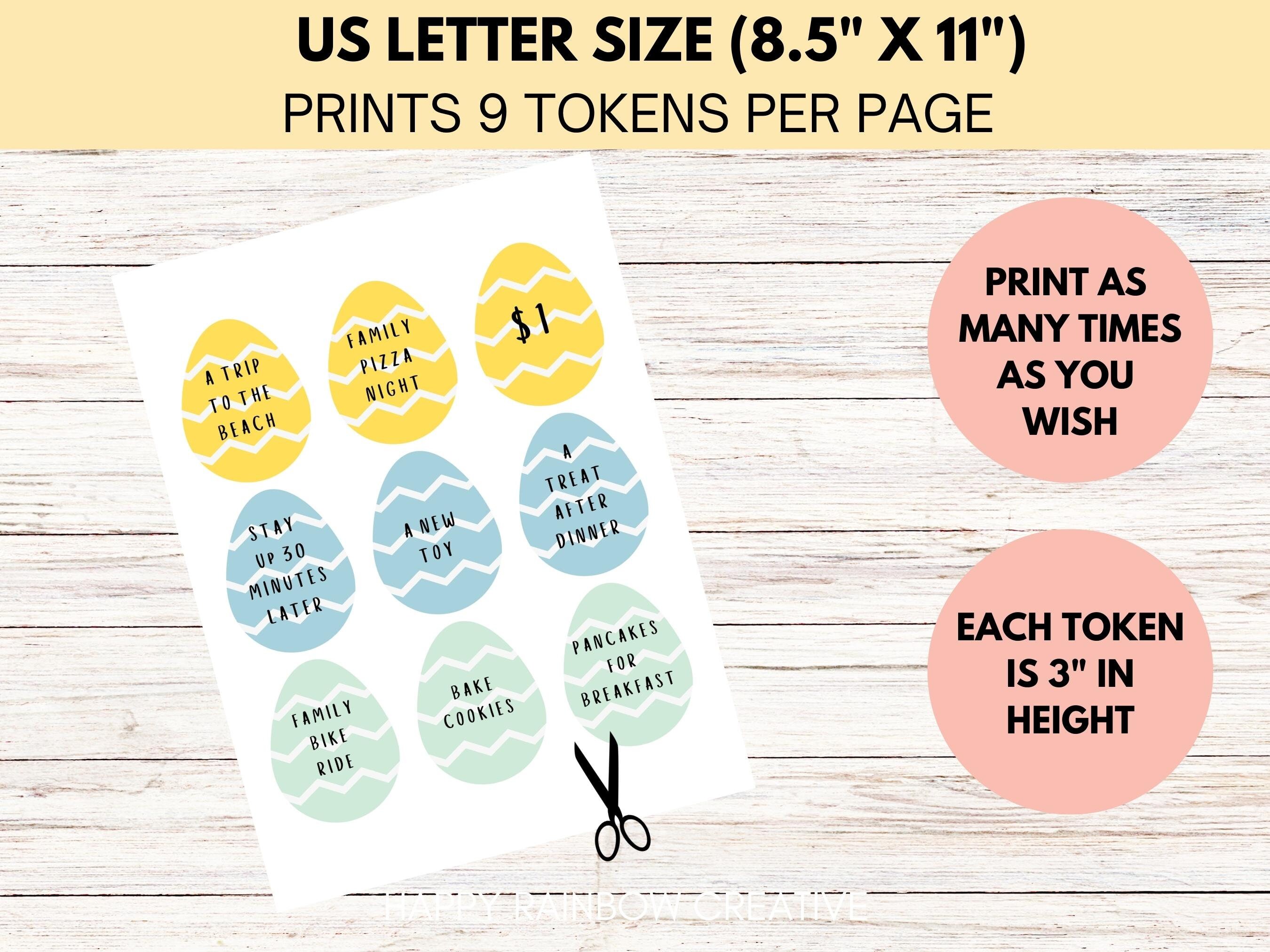 Easter Tokens Printable, Easter Egg Hunt Tokens for Kids, Easter Basket ...