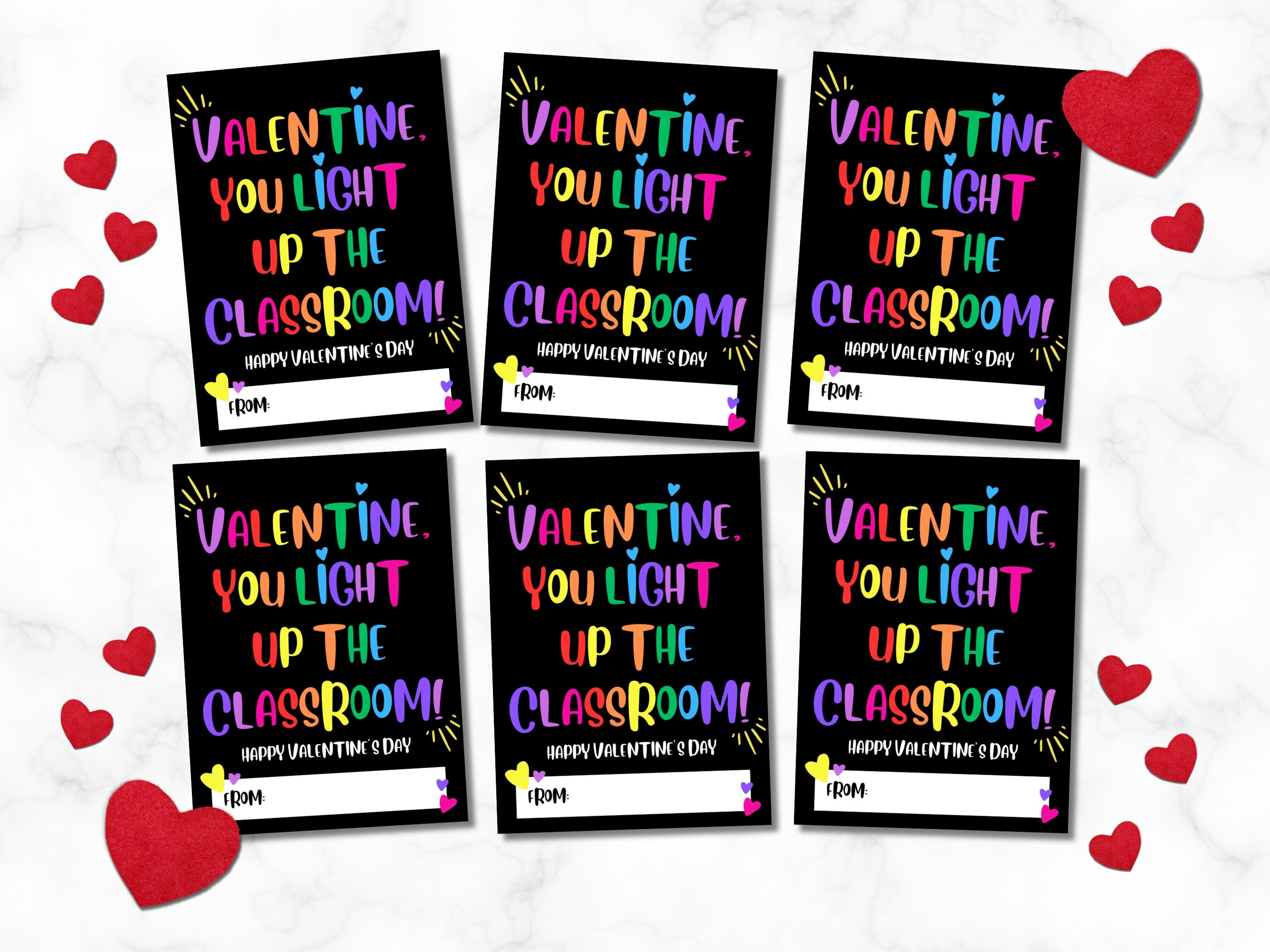 PRINTABLE Light up the Classroom Valentine Tags, DIY Glo Stick ...