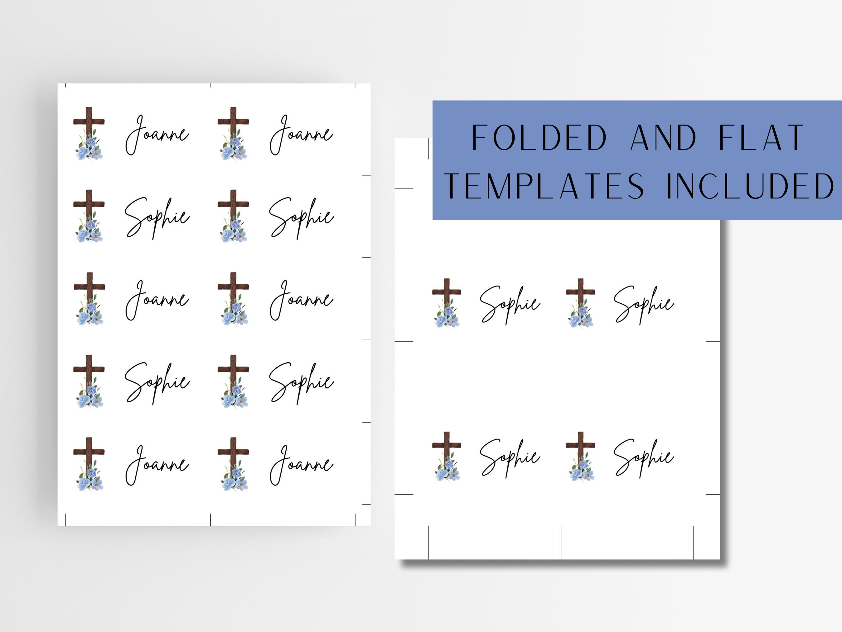 EDITABLE Easter Place Cards, Printable Name Cards for Religious and ...