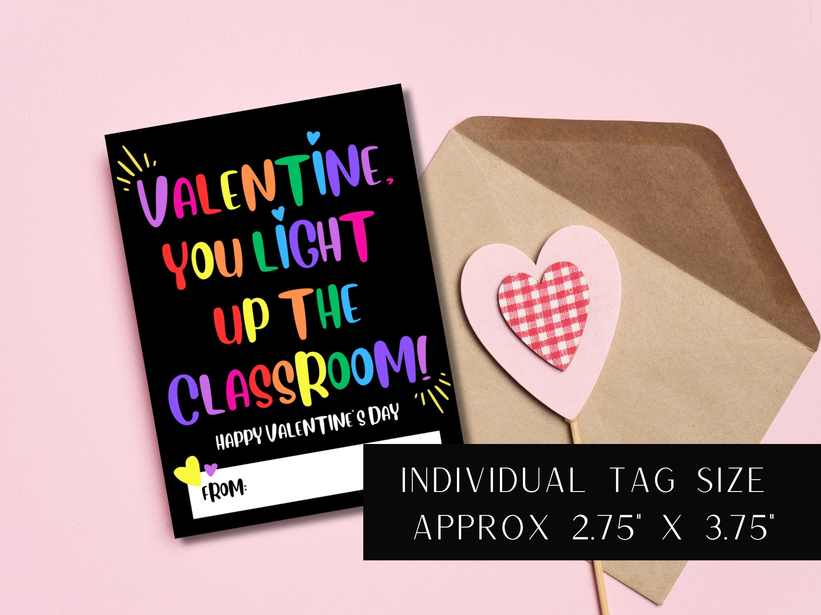 PRINTABLE Light up the Classroom Valentine Tags, DIY Glo Stick ...