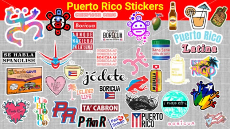 39 Puerto Rico Digital Download Stickers - PNG Digital Cut File Design ...