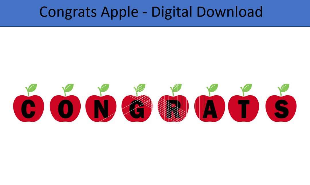 Apple Congrats Digital Download - Etsy