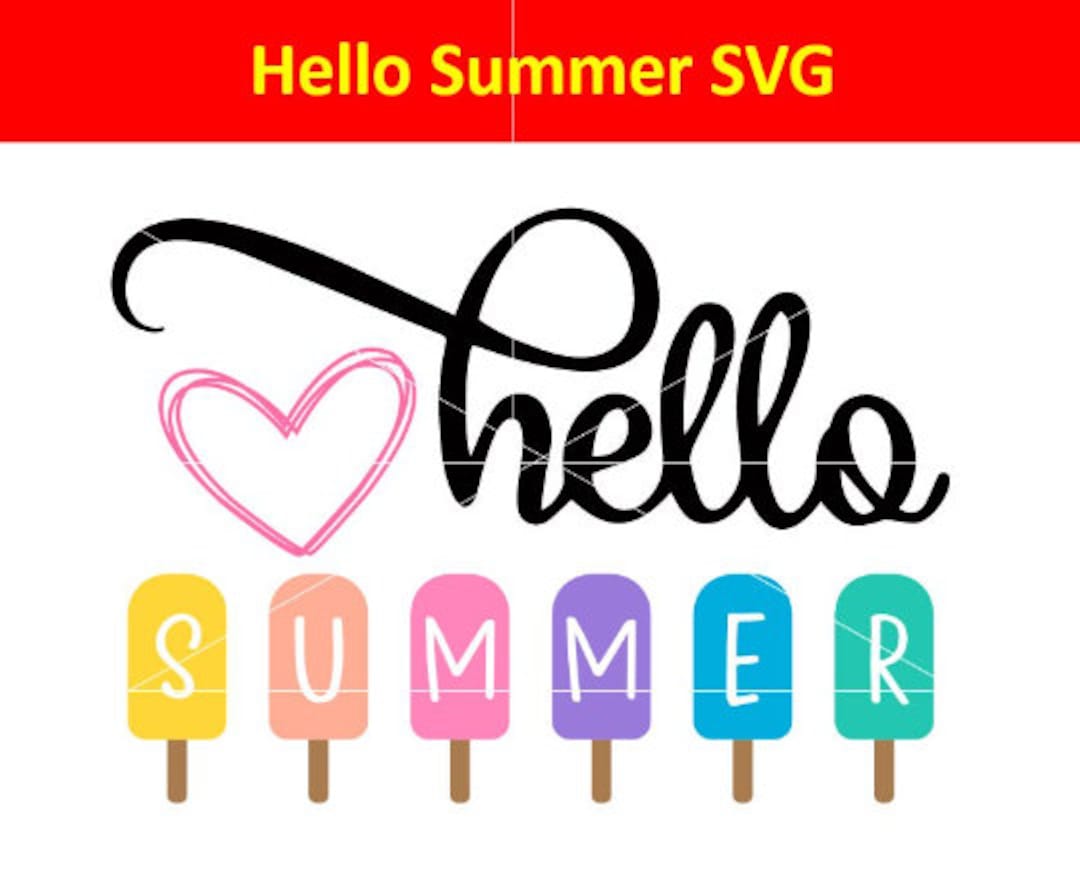 Hello Summer SVG Cut File Design - Etsy