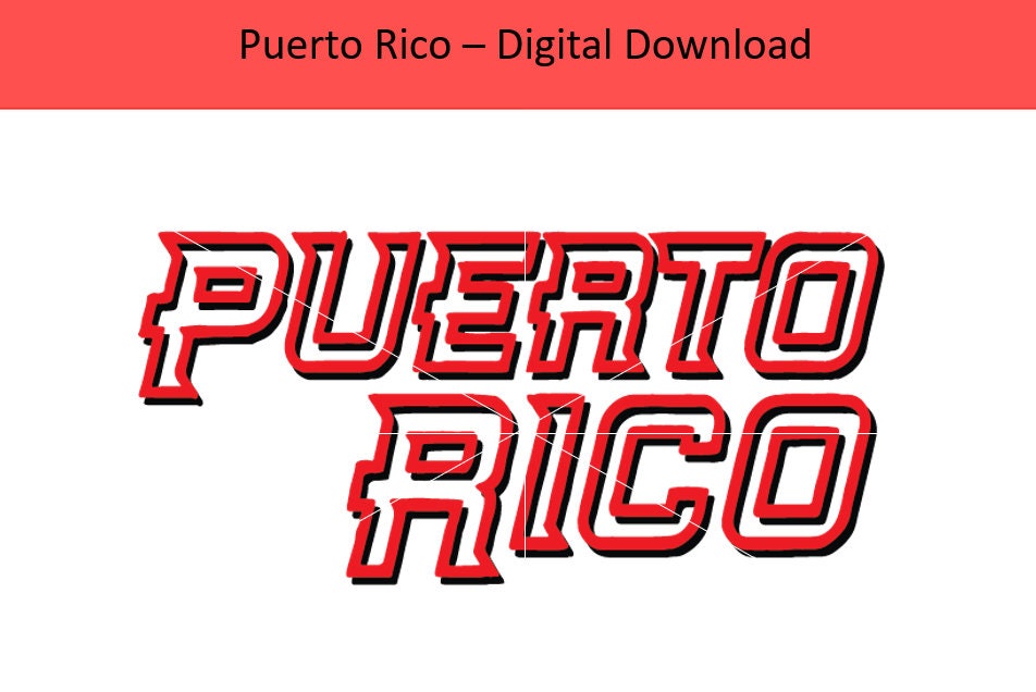 Puerto Rico Digital Design Download - SVG and PNG - Etsy