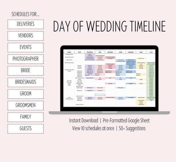 Wedding Day Timeline Worksheet FREE Wedding Timeline | Online App,
