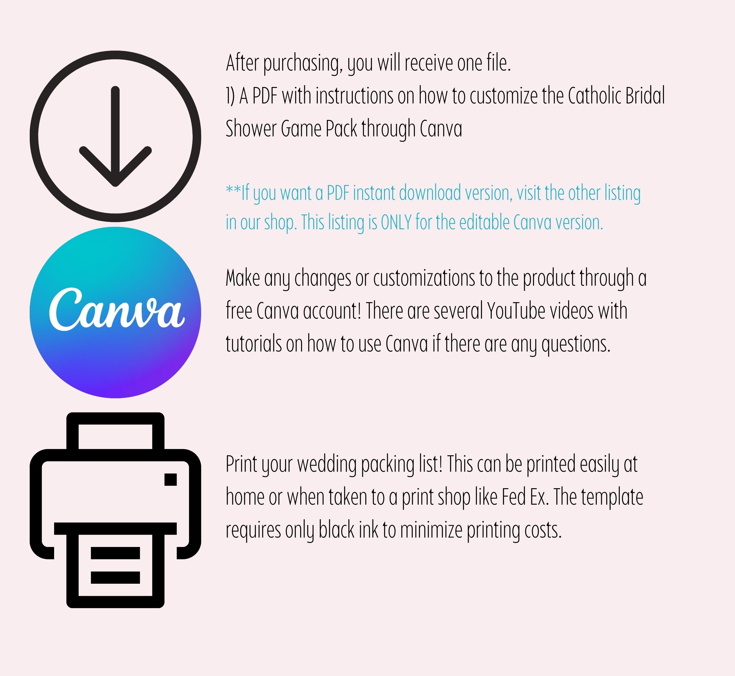 CANVA Template Wedding Weekend Packing List, Everything to Buy & Pack ...