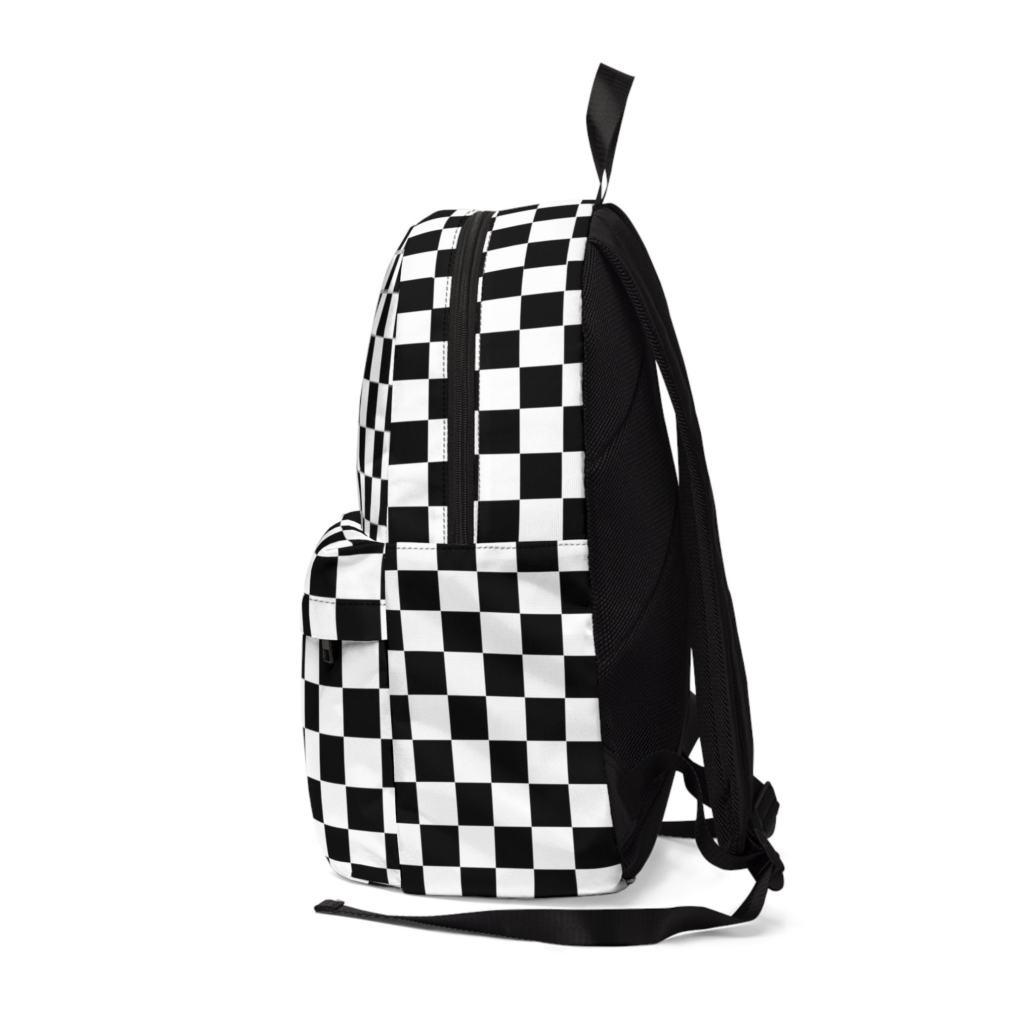 Black and White Checkered Backpack - Etsy