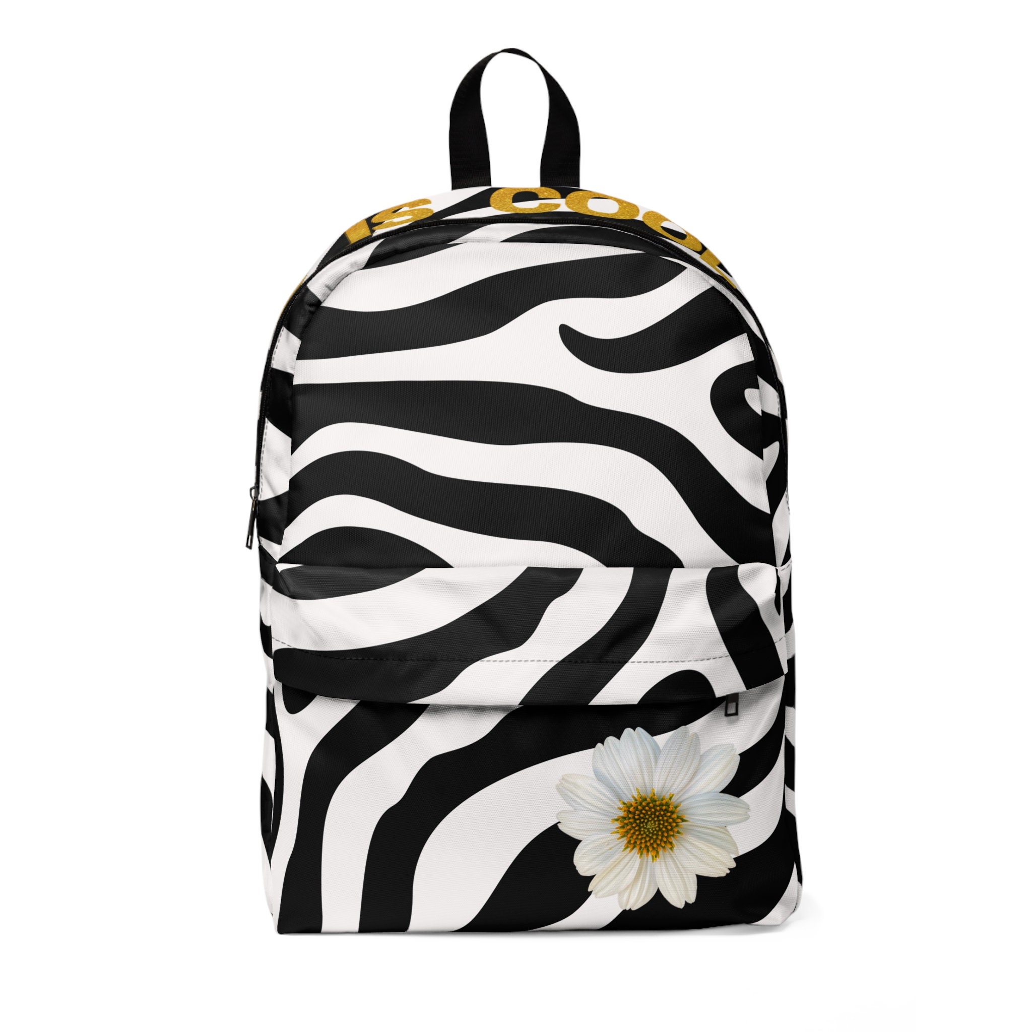 Black and White Zebra Stripes With Daisy Backpack - Etsy