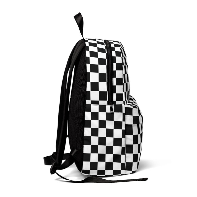 Black and White Checkered Backpack - Etsy