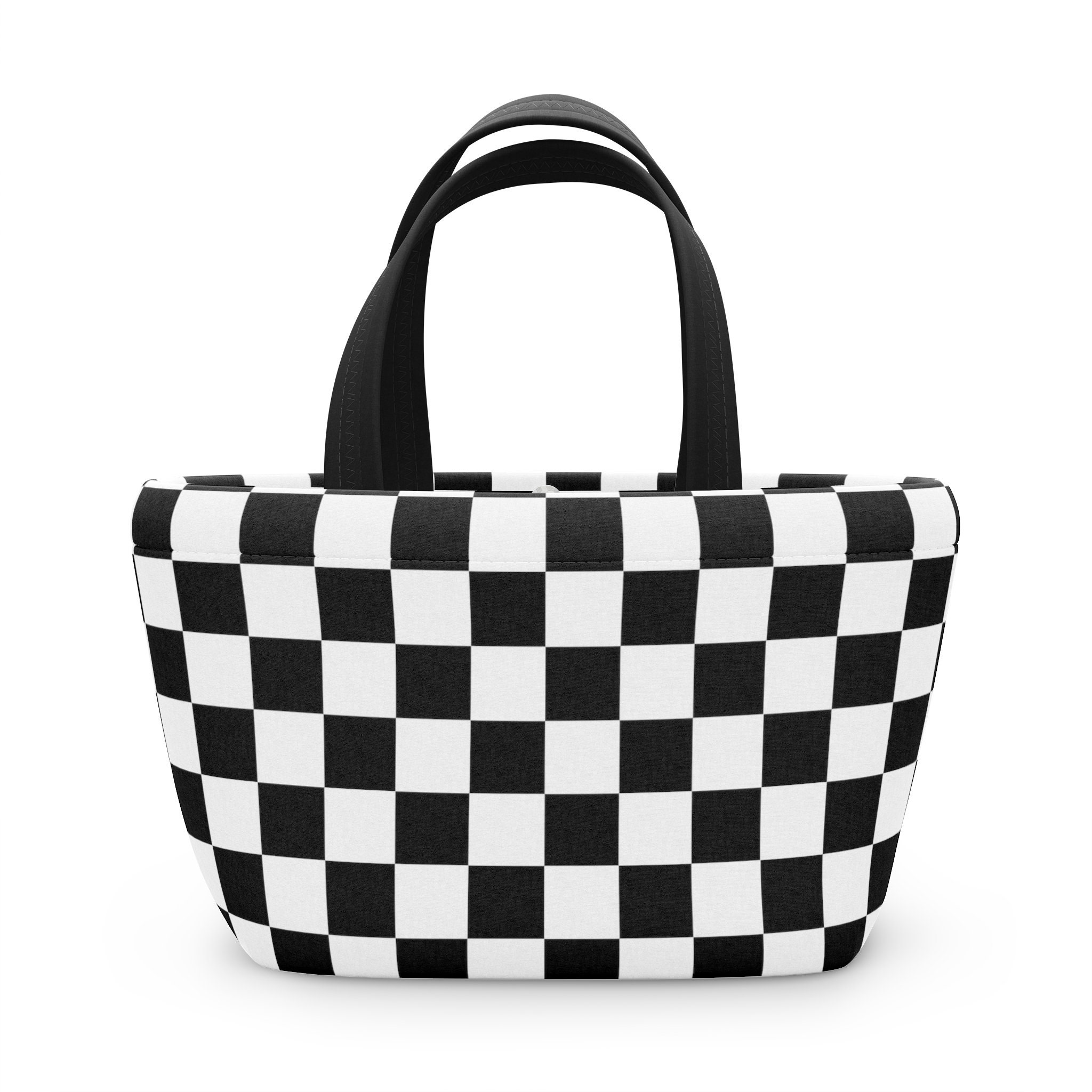 Black and White Checker Lunch Bag - Etsy