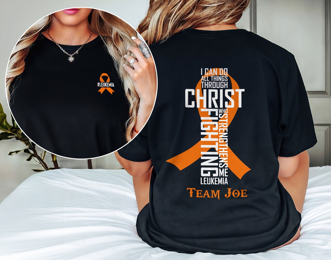 Custom Leukemia Team Shirt, Cross Leukemia Shirts for Christian, Can Do ...