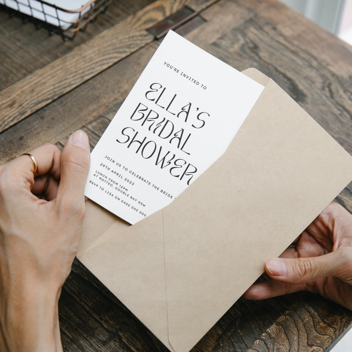 Bridal Shower Invite Template, Simple Modern Minimalist Bridal Shower ...