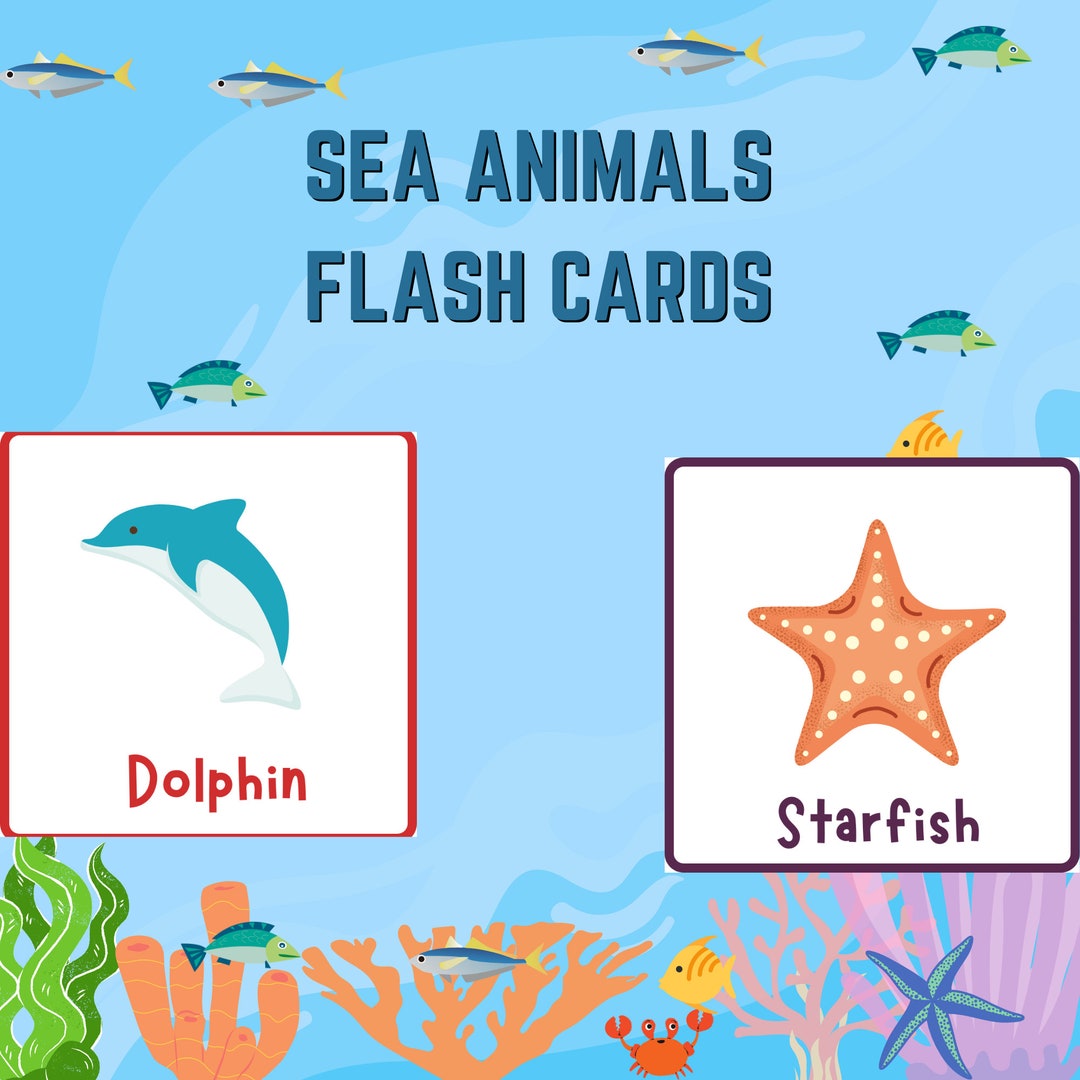 Sea Animals Flash Cards Printable Animals Flash Cards Montessori ...