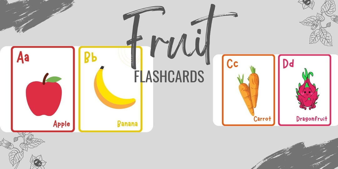 Fruits and Vegetables Cards Preschool Flashcards - Etsy