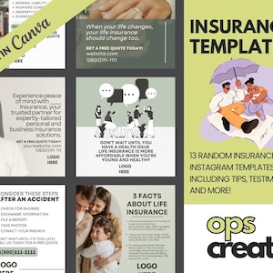 Insurance Instagram Templates - Etsy