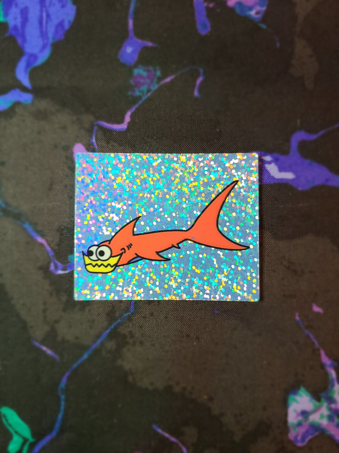 Smiley Shark - Glitter Sticker - Etsy