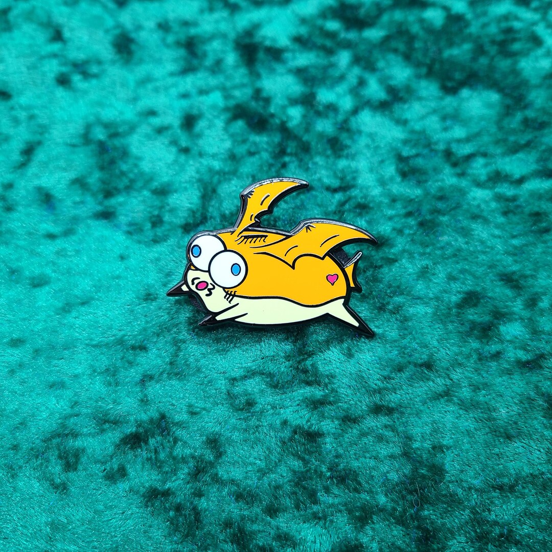 Pata Fish Mon - Digi Character - Enamel Pin - Fish Full of Mercury - Etsy