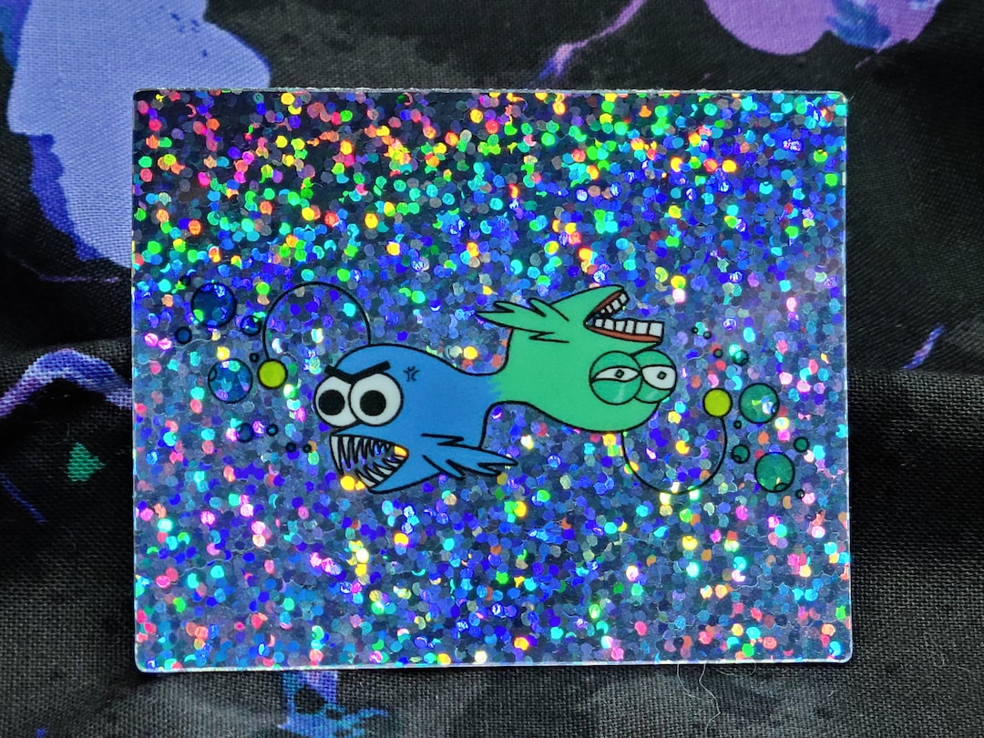 Angler Fish Duo - Glitter Sticker - Etsy