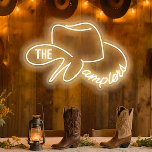 Custom Cowboy Hat Neon Sign | Western Wedding Decor | Cowboy Wedding ...