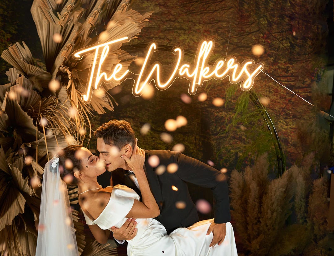 Warm Wedding Neon Lights, Minimalist Wedding Decoration, Photo Wedding ...