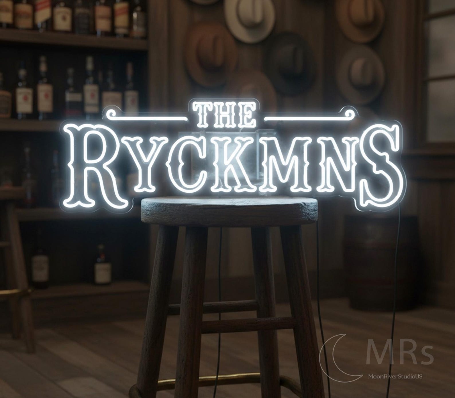 Custom Western Font Name Neon Sign | Cowboy Bar LED Sign | Rustic ...