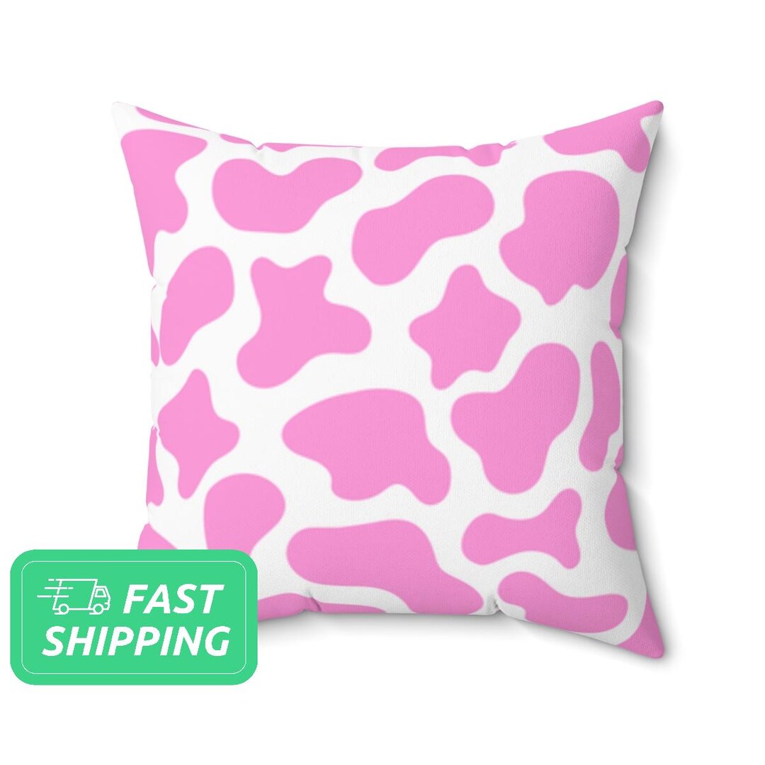 Pink Cow Square Pillow / Cow Pattern Square Pillow - Etsy