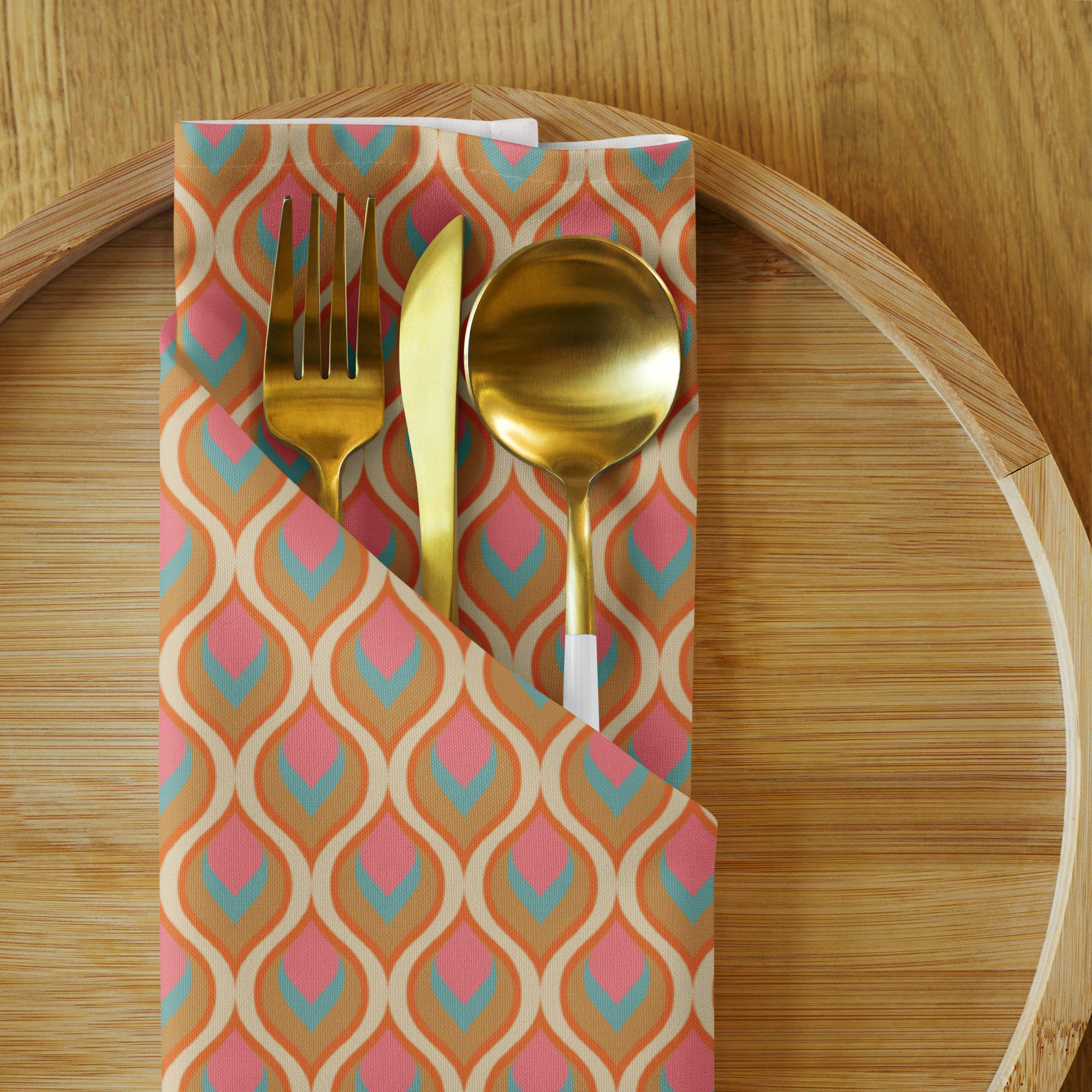 Mixed Set of 4 Retro Pattern Cloth Napkins / Retro Linens / Vintage ...