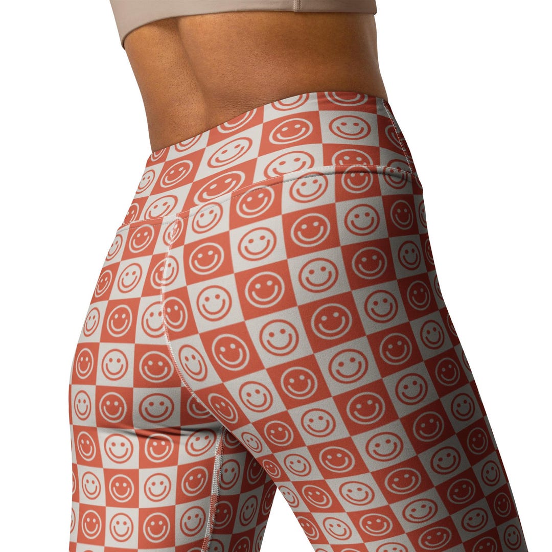 Retro Happy Face Leggings / Smiley Yoga Pants / Vintage Colors - Etsy