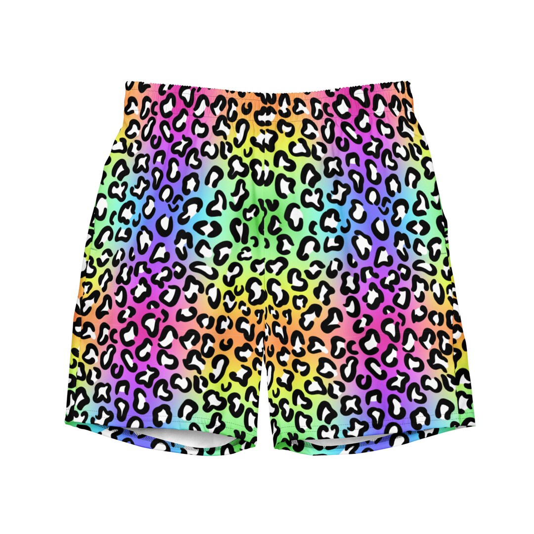 Rainbow Leopard Men's Swim Trunks - Etsy