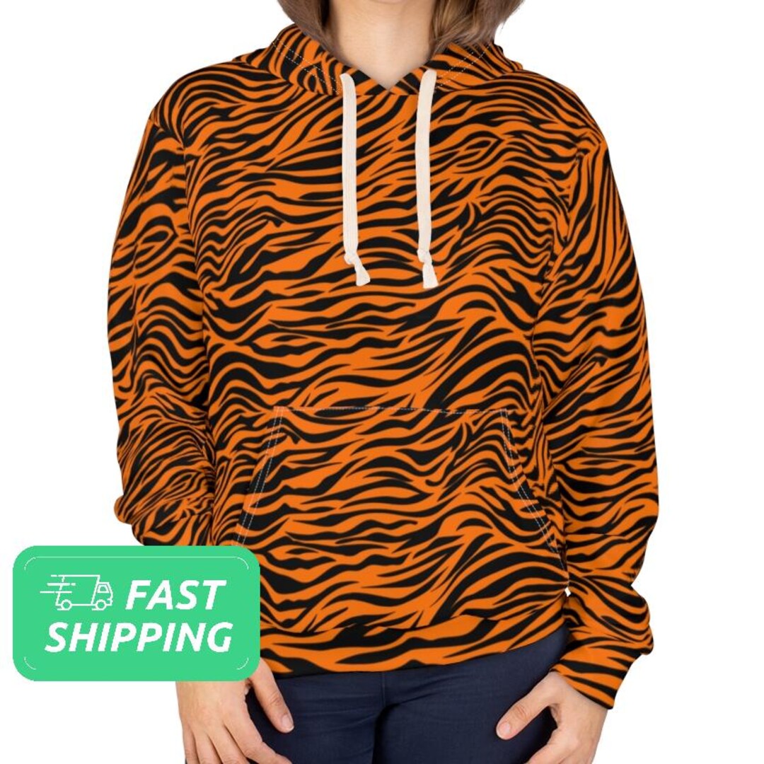 Tiger Stripe Hoodie / Tiger Pattern Hoodie / Hooded Sweatshirt - Etsy