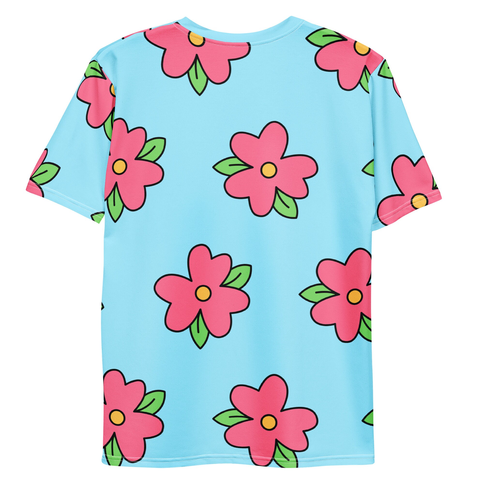 Homer Simpson Flower T-shirt. Pink Flowers. Floral Pattern Printed ...