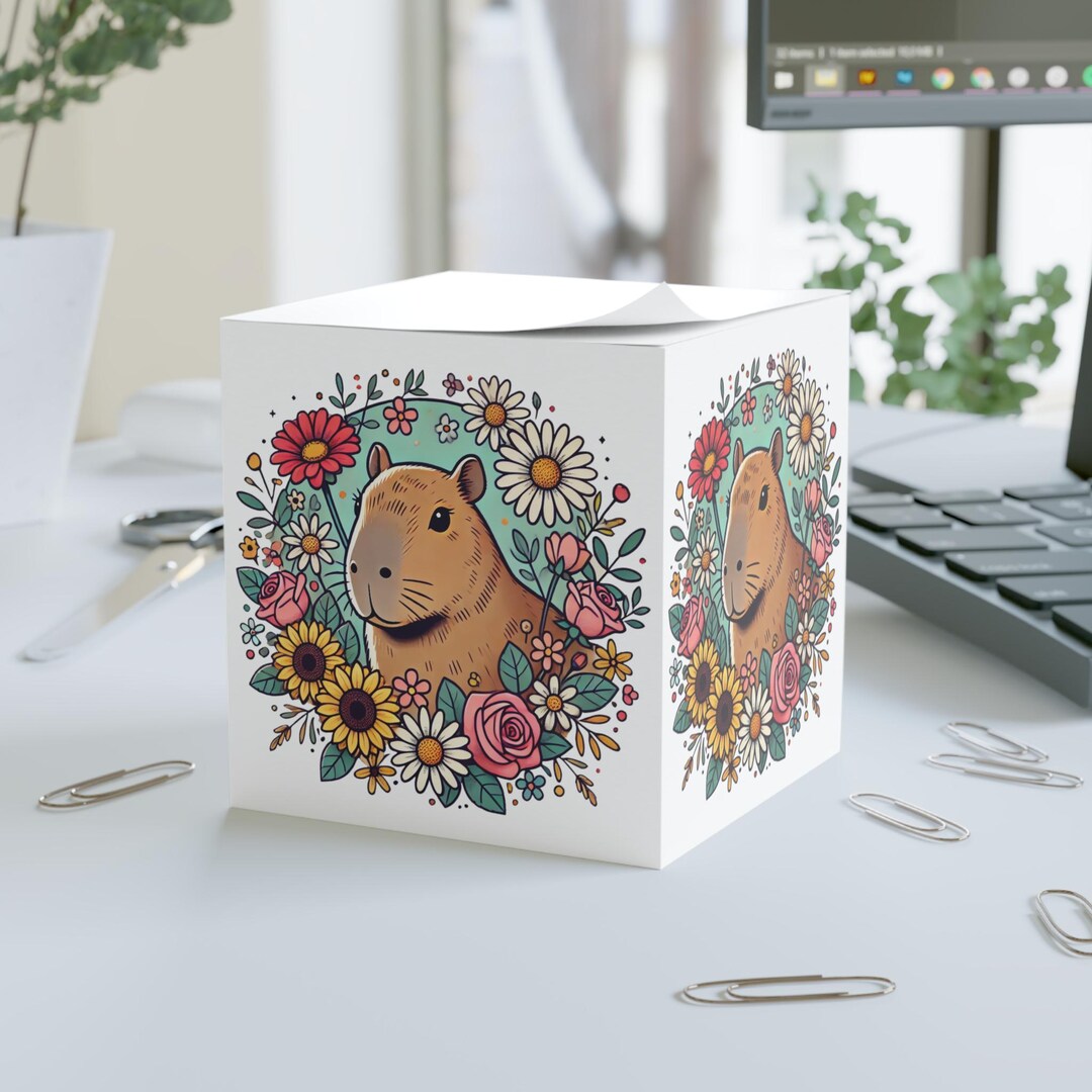Capybara Note Cube / Capy Work Bestie Gift - Etsy