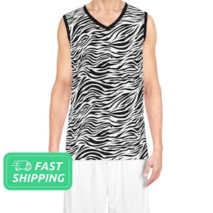 Zebra Pattern Basketball Jersey / Striped Pattern Basketball Jersey ...
