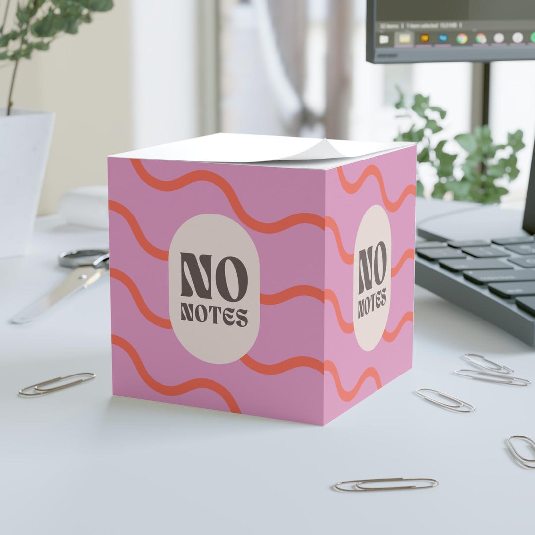 No Notes, Colorful Post-it Notes Cube, Fun Desk Stationary, Unique Gift ...