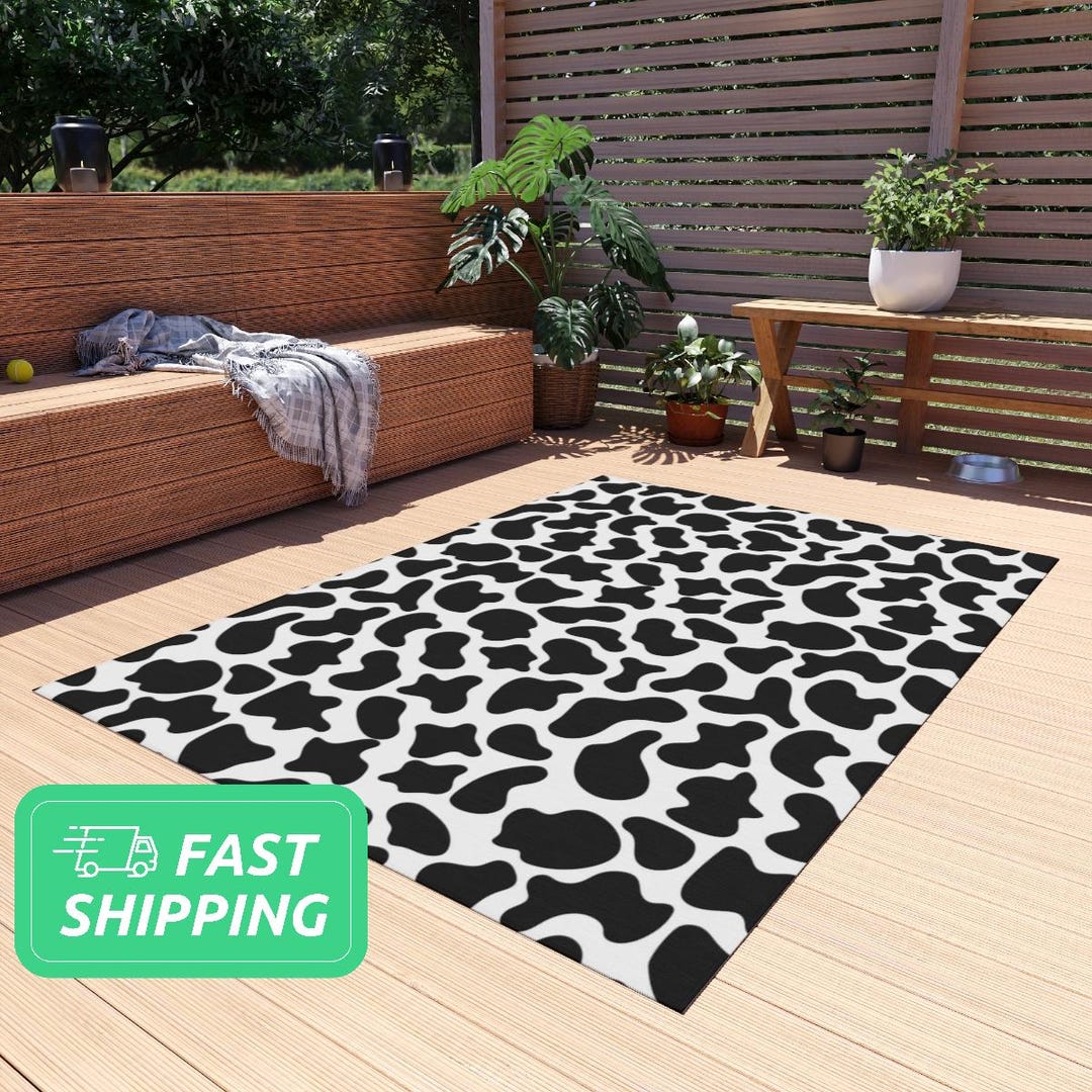 Cow Pattern Outdoor Rug / Cow Print Outdoor Rug / Entrance Mat - Etsy