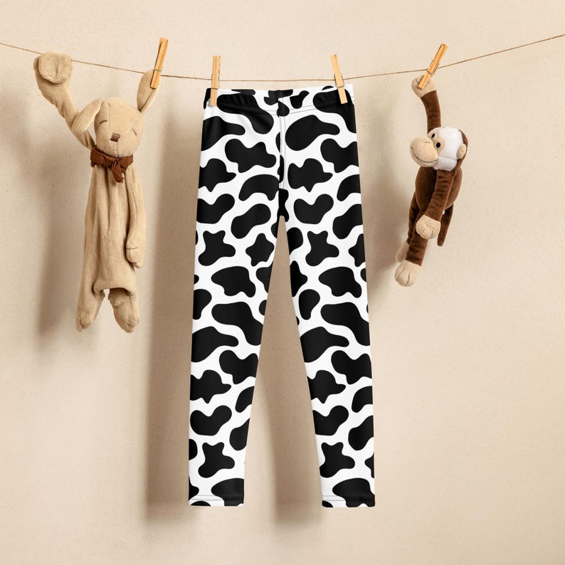 Cow Print Kid's Leggings / Childrens Cow Pattern Leggings / Western ...
