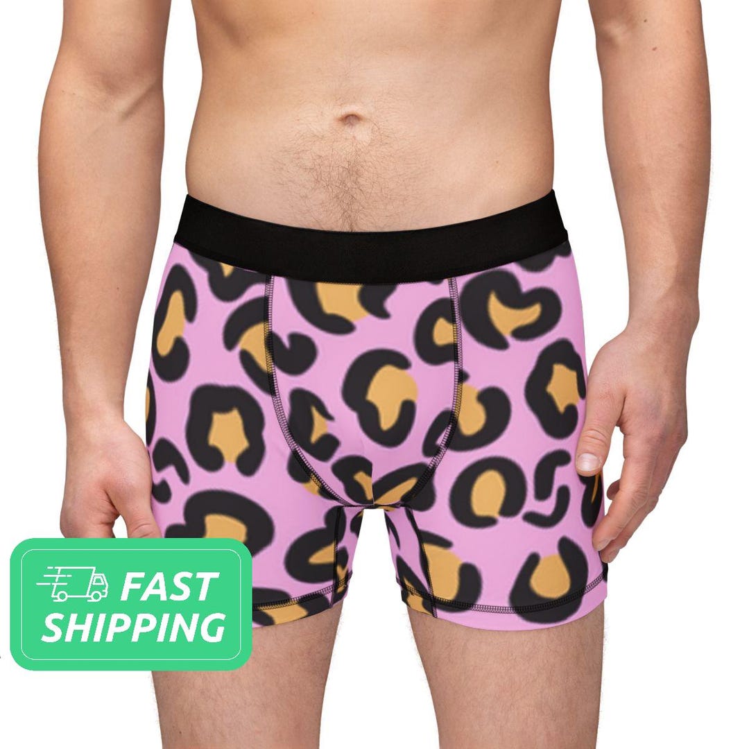 Pink Leopard Men's Boxers / Safari Cheetah Men's Boxers - Etsy