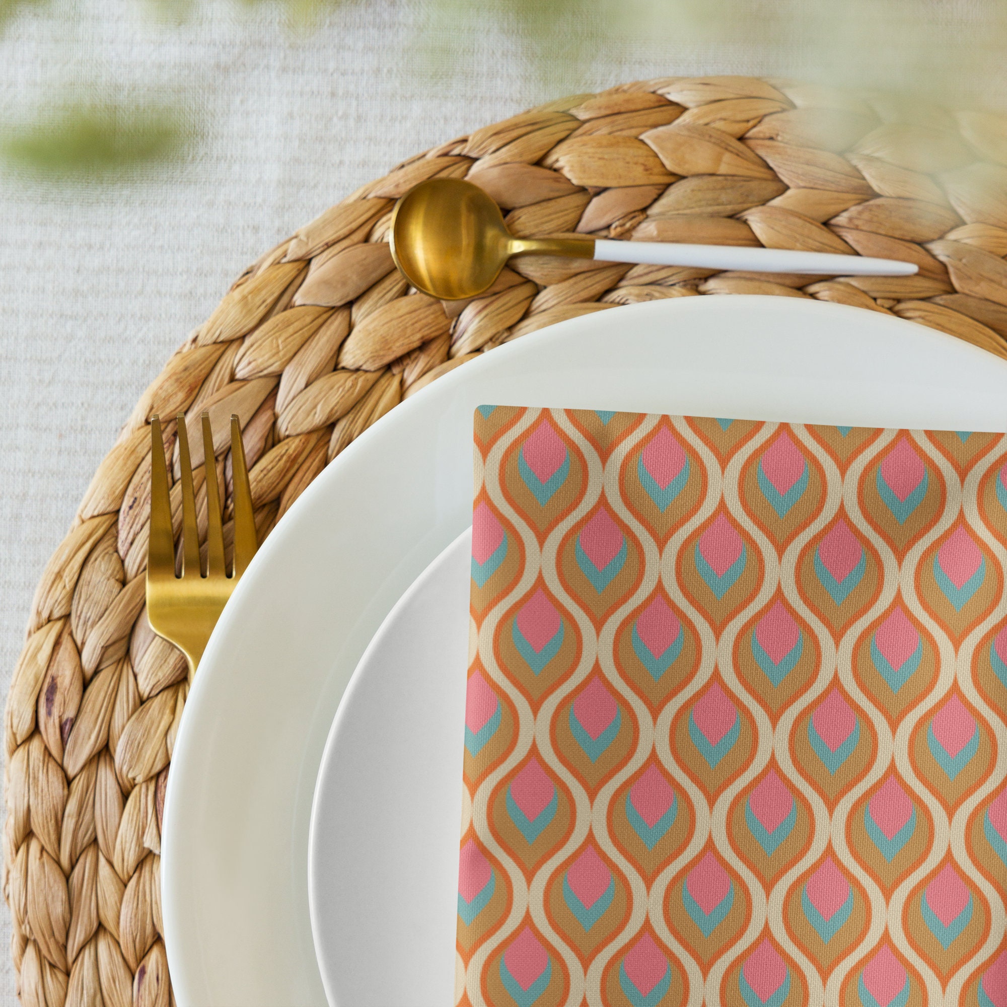 Mixed Set of 4 Retro Pattern Cloth Napkins / Retro Linens / Vintage ...