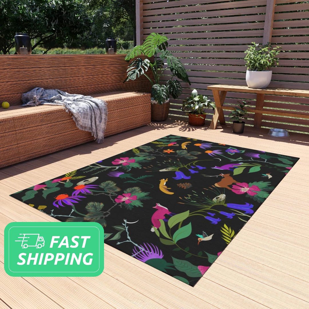 Nature Pattern Outdoor Rug / Forest Pattern Outdoor Rug / Entrance Mat ...