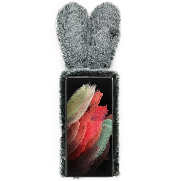 Bunny Rabbit Fur Fuzzy Furry Case Cover for Samsung S20 S21 S22 S23 S24 ...