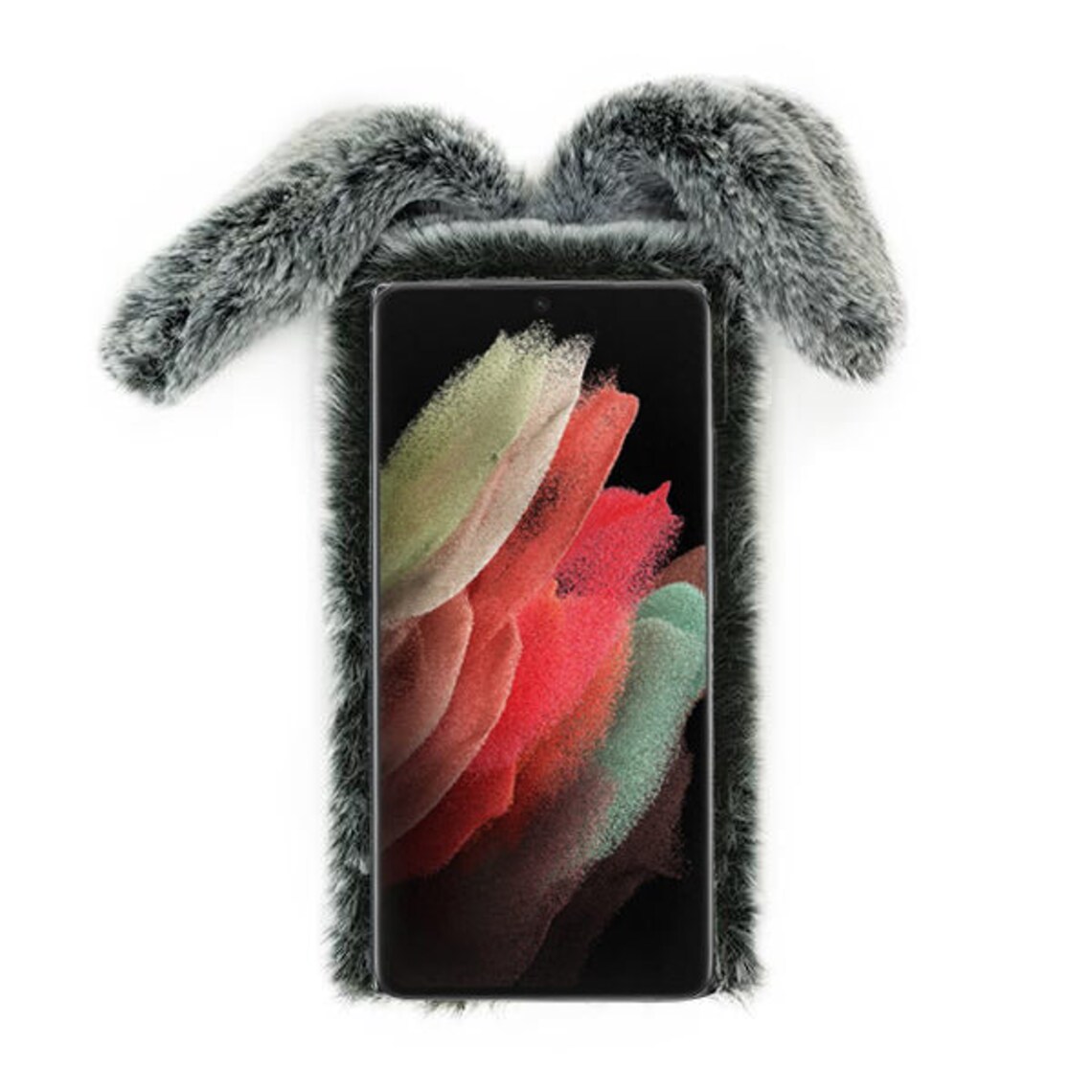 Bunny Rabbit Fur Fuzzy Furry Case Cover for Samsung S20 S21 S22 S23 S24 ...