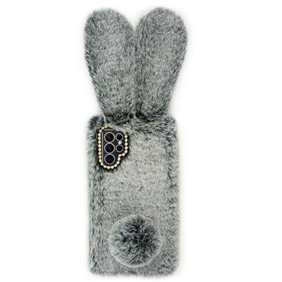 Bunny Rabbit Fur Fuzzy Furry Case Cover for Samsung S20 S21 S22 S23 S24 ...