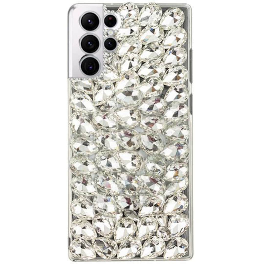 Silver Diamond Bling Rhinestone Case Cover for Samsung S20 S21 S22 S23 ...
