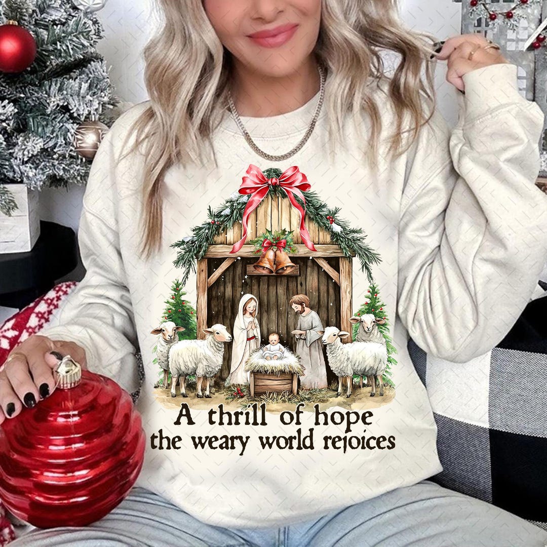 A Thrill of Hope Png, Nativity Scene Christmas Png, Coquette Jesus ...
