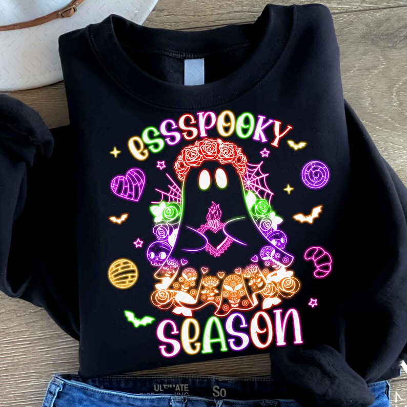 Espooky Season Neon Png, Spanish Halloween Design, Halloween Ghost Neon ...
