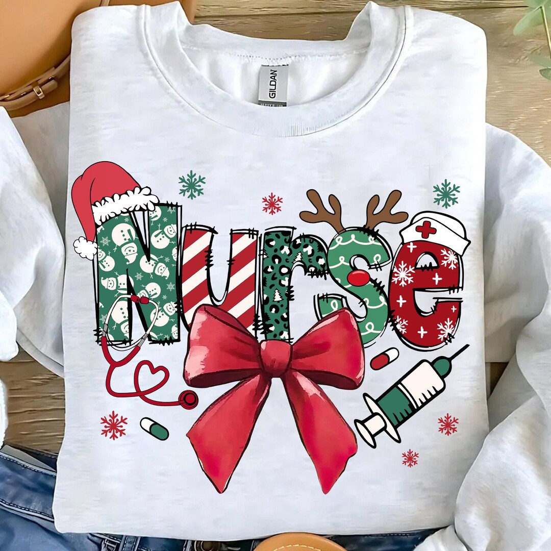 Nurse Christmas Png, Retro Nurse Png, Merry Christmas Sublimation,gift ...