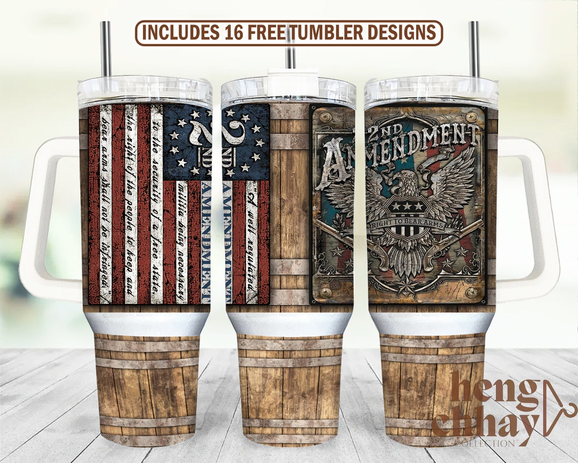Second Amendment 40 Oz Tumbler Png 40oz Tumbler Wrap - Etsy