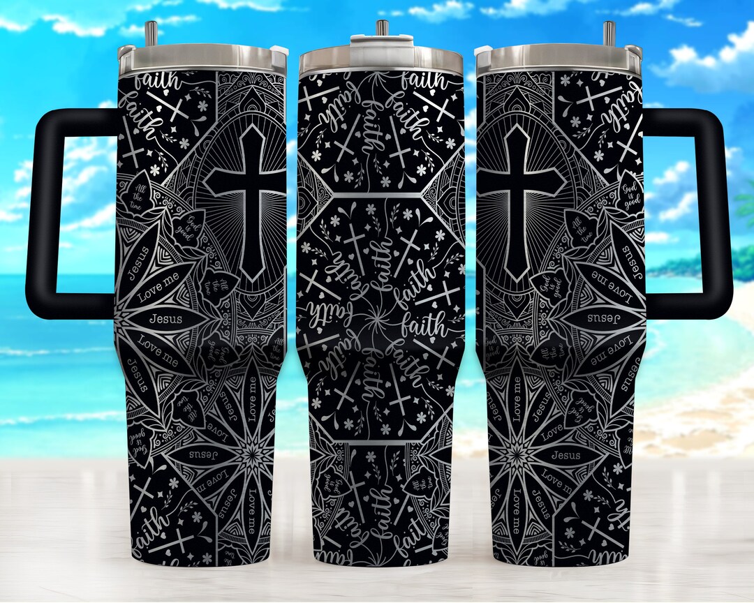 Faith Mandala Jesus Mandala Laser Engraved Full Wrap Design for 40oz ...